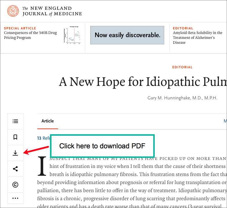 New England Journal of Medicine PDF Downloads – Libraries News