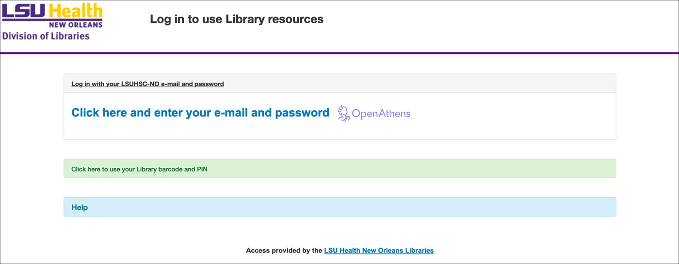 New off campus login page – Libraries News