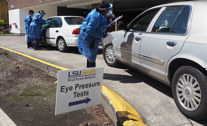 LSU Healthcare Network Doing Drive-Through Eye Pressure Checks